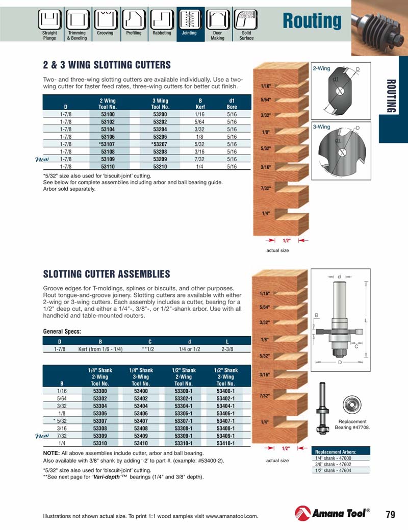 Amana 53110 2 WING SLOTT CUTTER 1/4 KERF